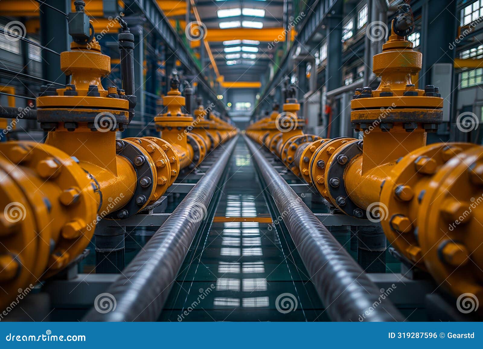 Precise Pipeline Systems in an Industrial Setting Stock Photo - Image ...