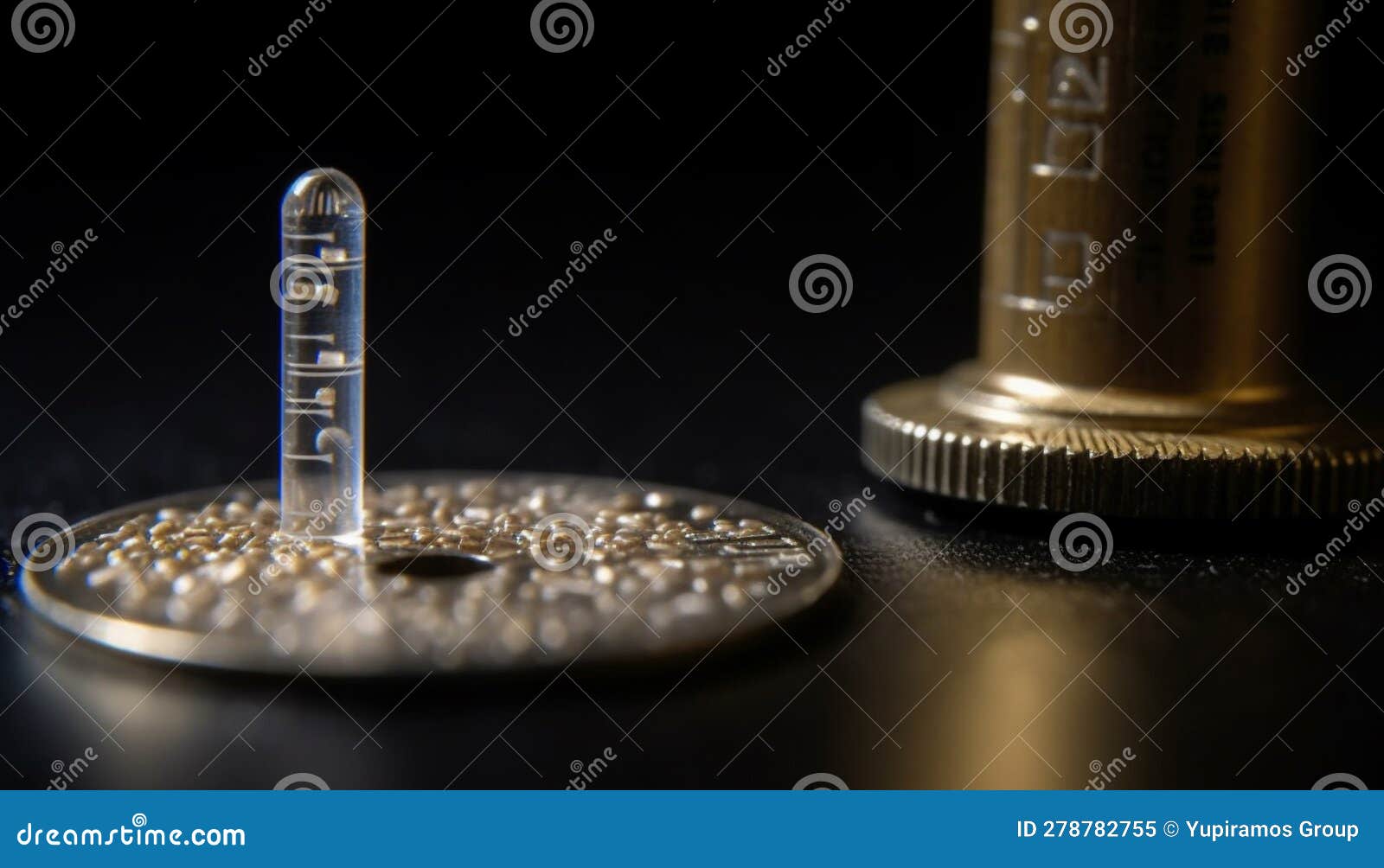 Precision Engineering Macro Shot of Metallic Electrical Component in ...