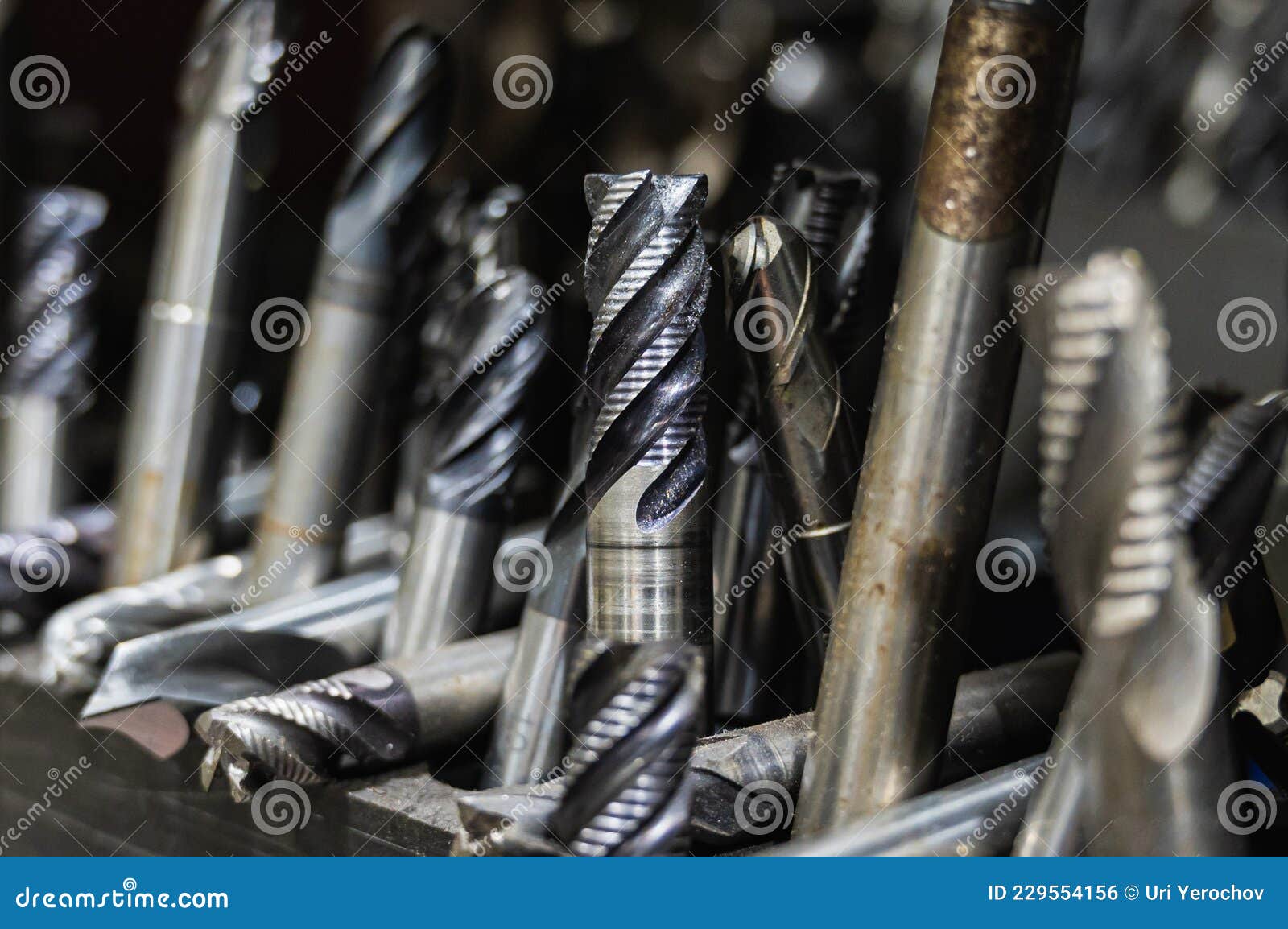 Precision Engineering Milling Tools and Drills Stock Photo - Image of ...