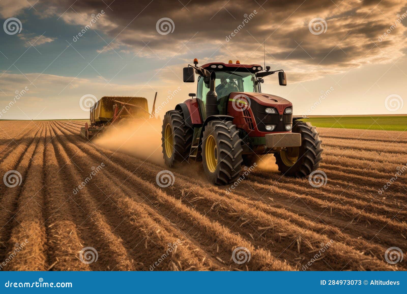 Precision Farming: Gps-guided Tractor Plowing a Field Stock Image ... Precision Farming: Gps-guided Tractor Plowing a Field Stock Image ...