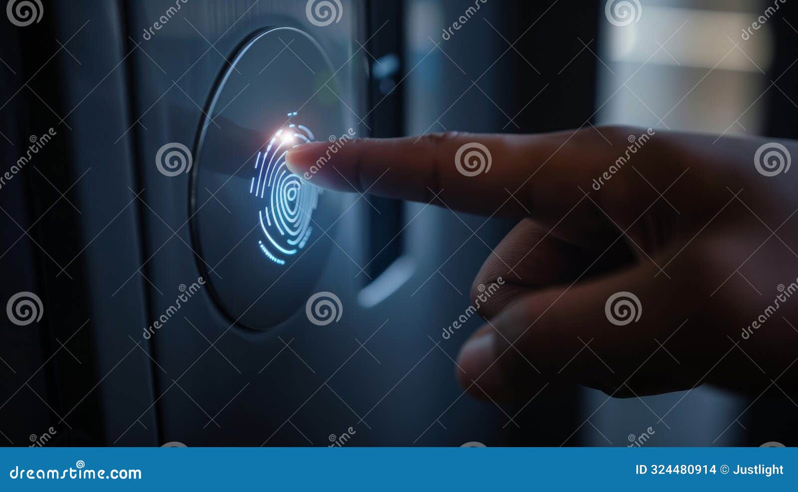 The Precision of the Fingerprint Scanner on a Smart Locker is Portrayed ...