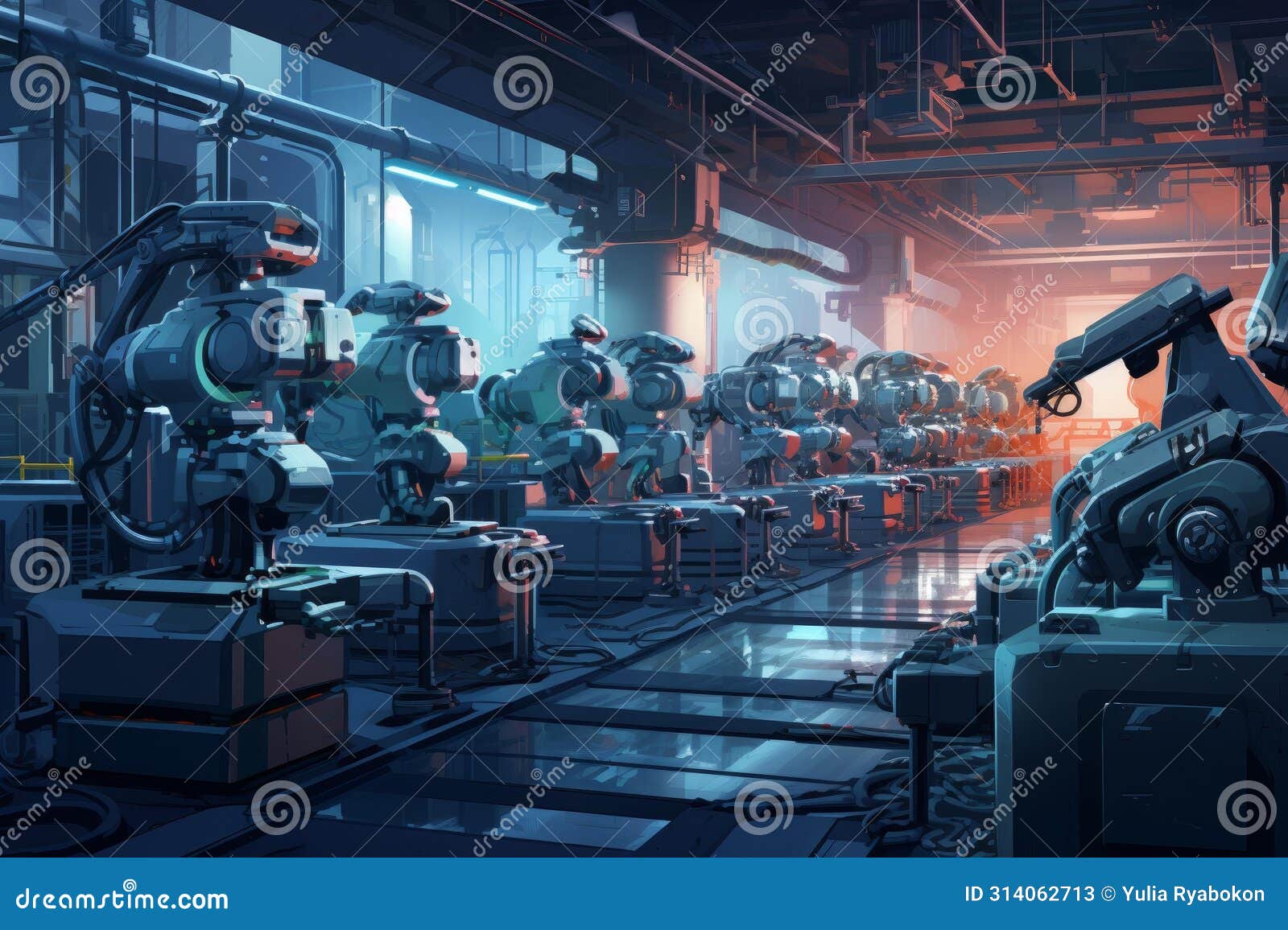 Precision-focused Robot Hand Factory. Generate Ai Stock Illustration ...
