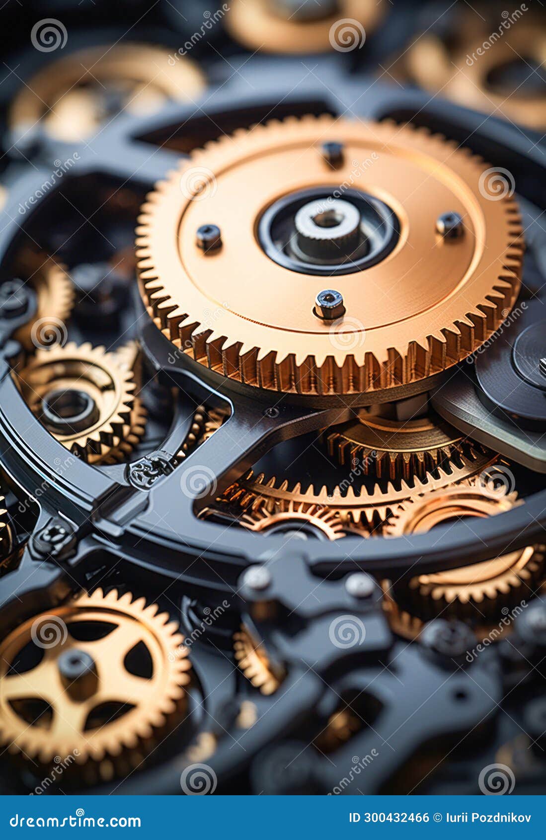 Precision Gears and Cogs: Close-up View of the Movement Stock Photo ...