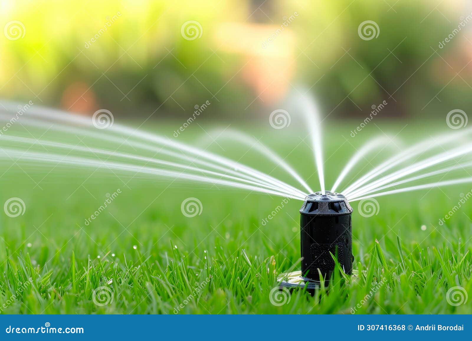 Precision Hydration: Lawn Sprinkler in Motion. Stock Illustration ...
