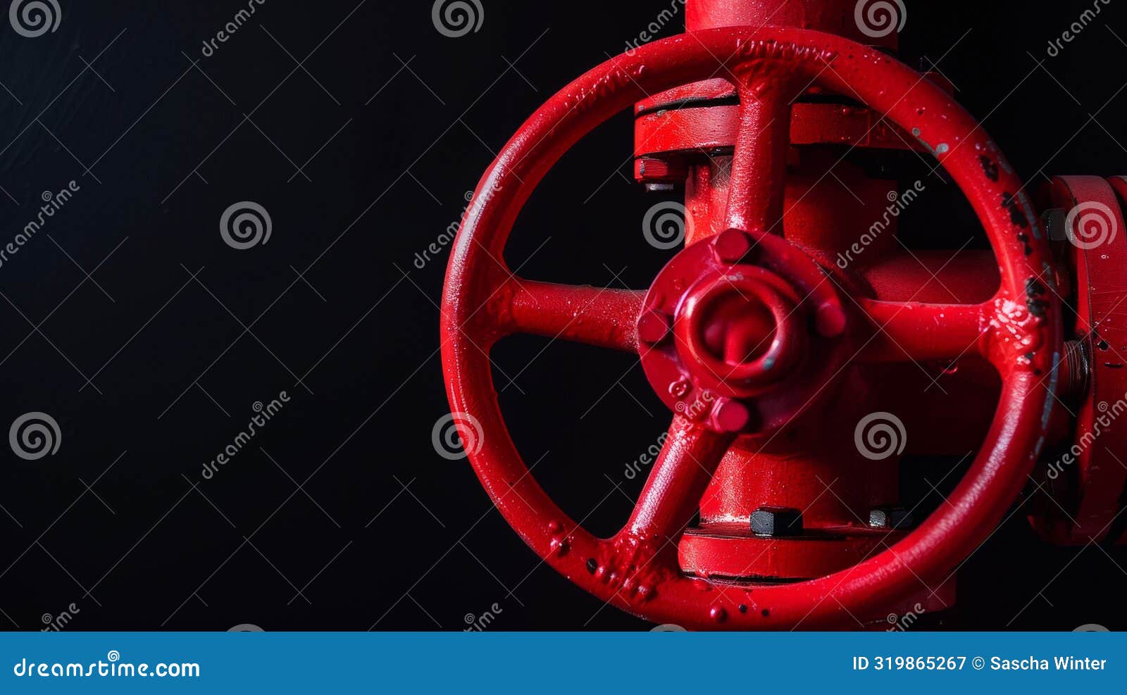 Precision in Industrial Engineering: Red Valve Close-Up Stock Image ...