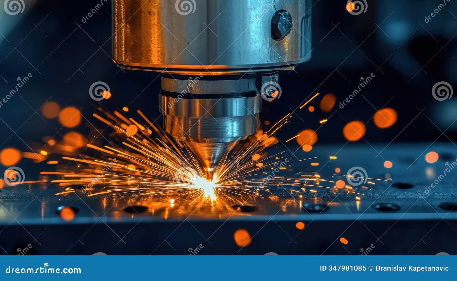 Precision Laser Cutting with Sparks during Industrial Metalworking ...