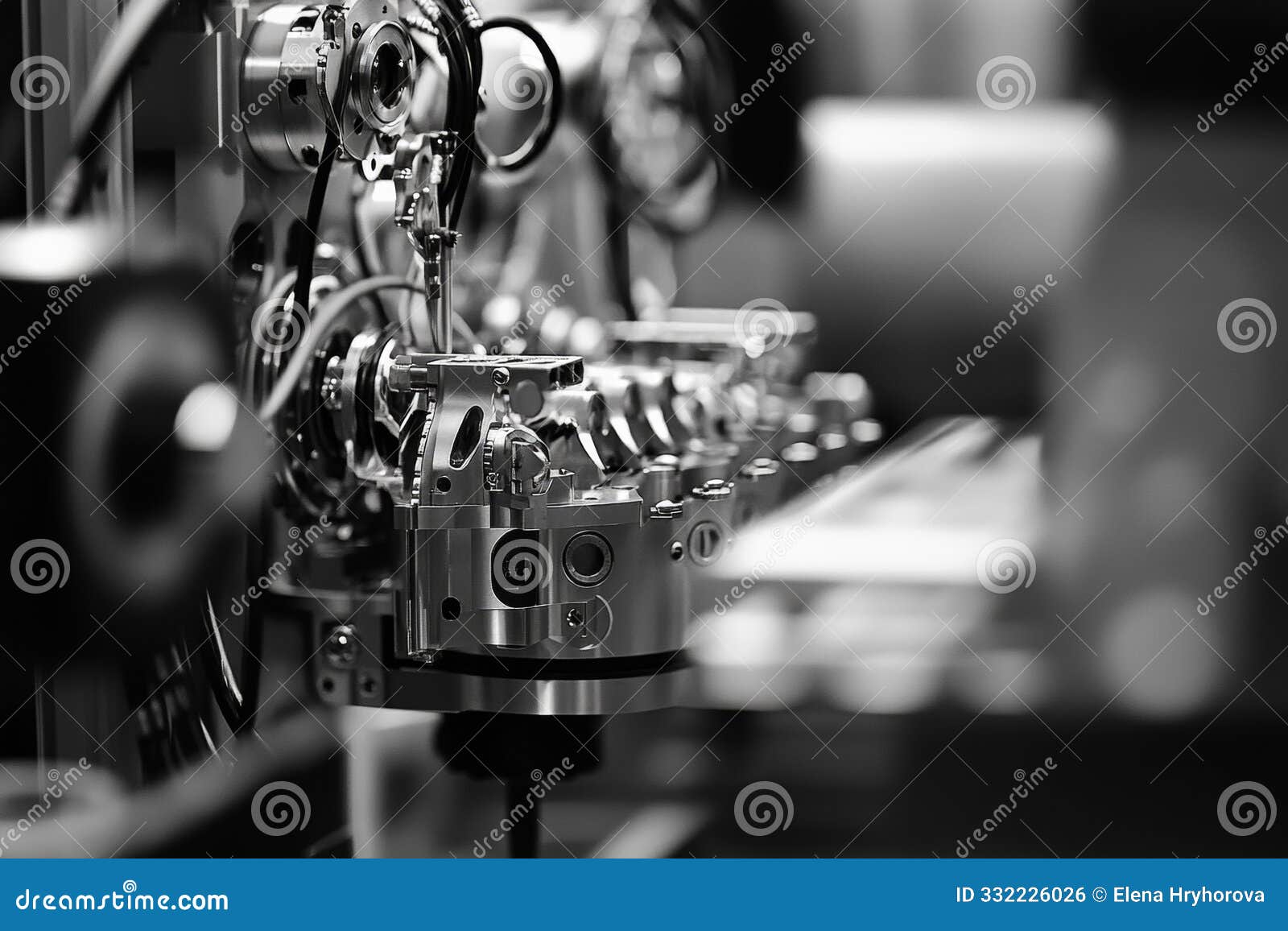 Precision Machine Tool in a Factory Workshop Close-up of Metal ...
