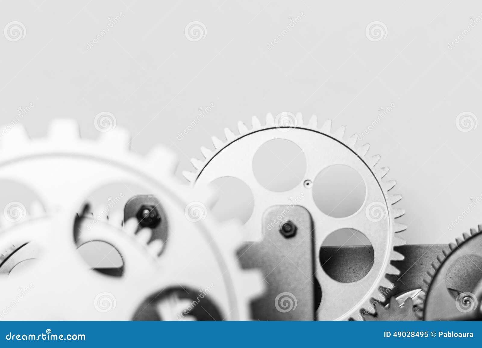 A Precision Machinery of Silver Colored Gears in an Background Stock ...
