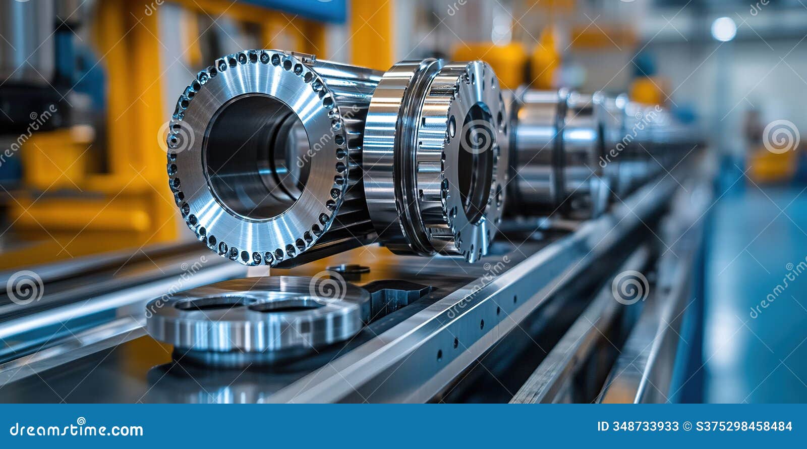 Precision Manufacturing Process of Metal Components in an Industrial Workshop Stock Image ...