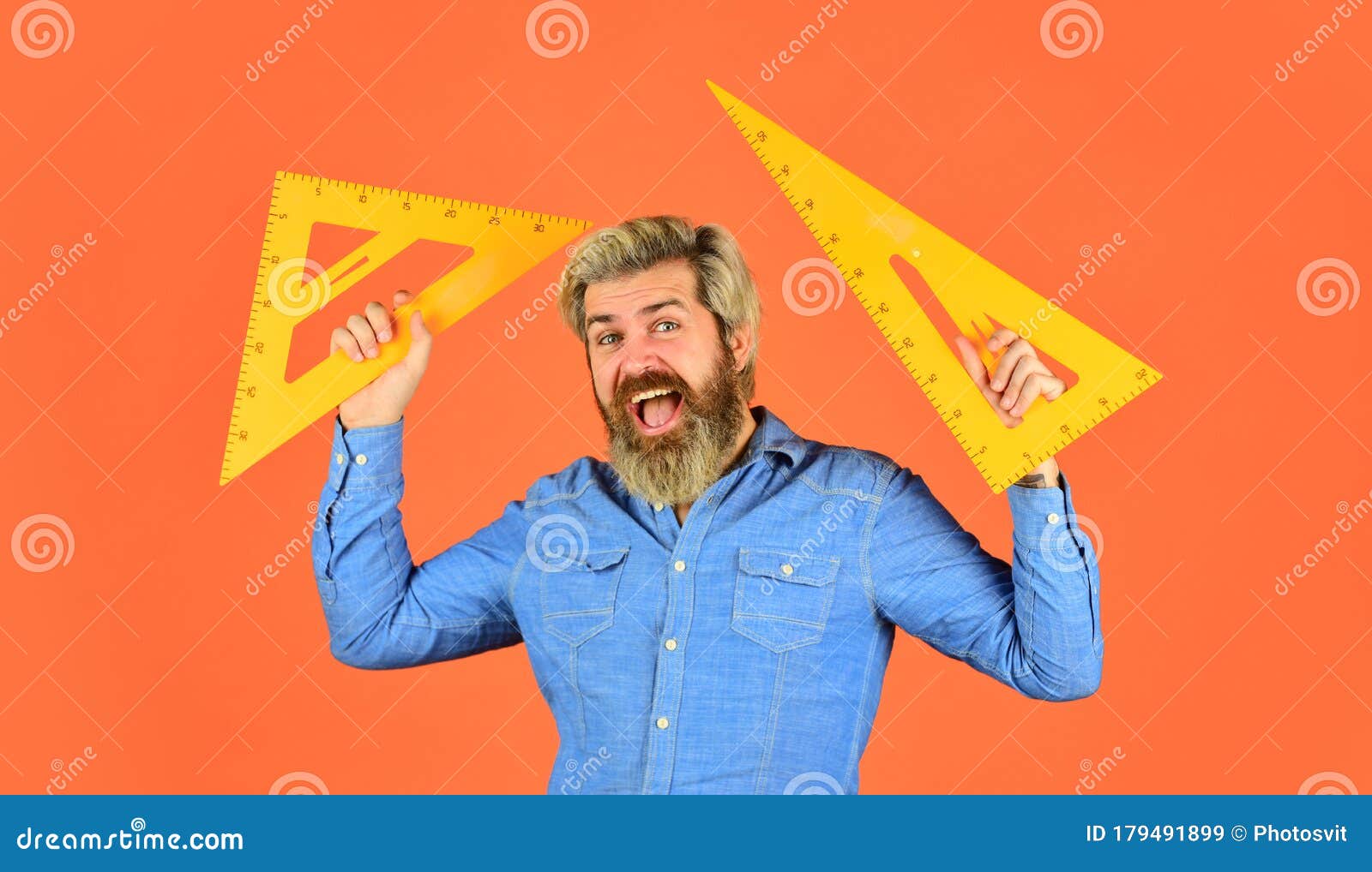 Precision Measurement Tool. Man Use Triangle. Math or Mathematics. Stem ...