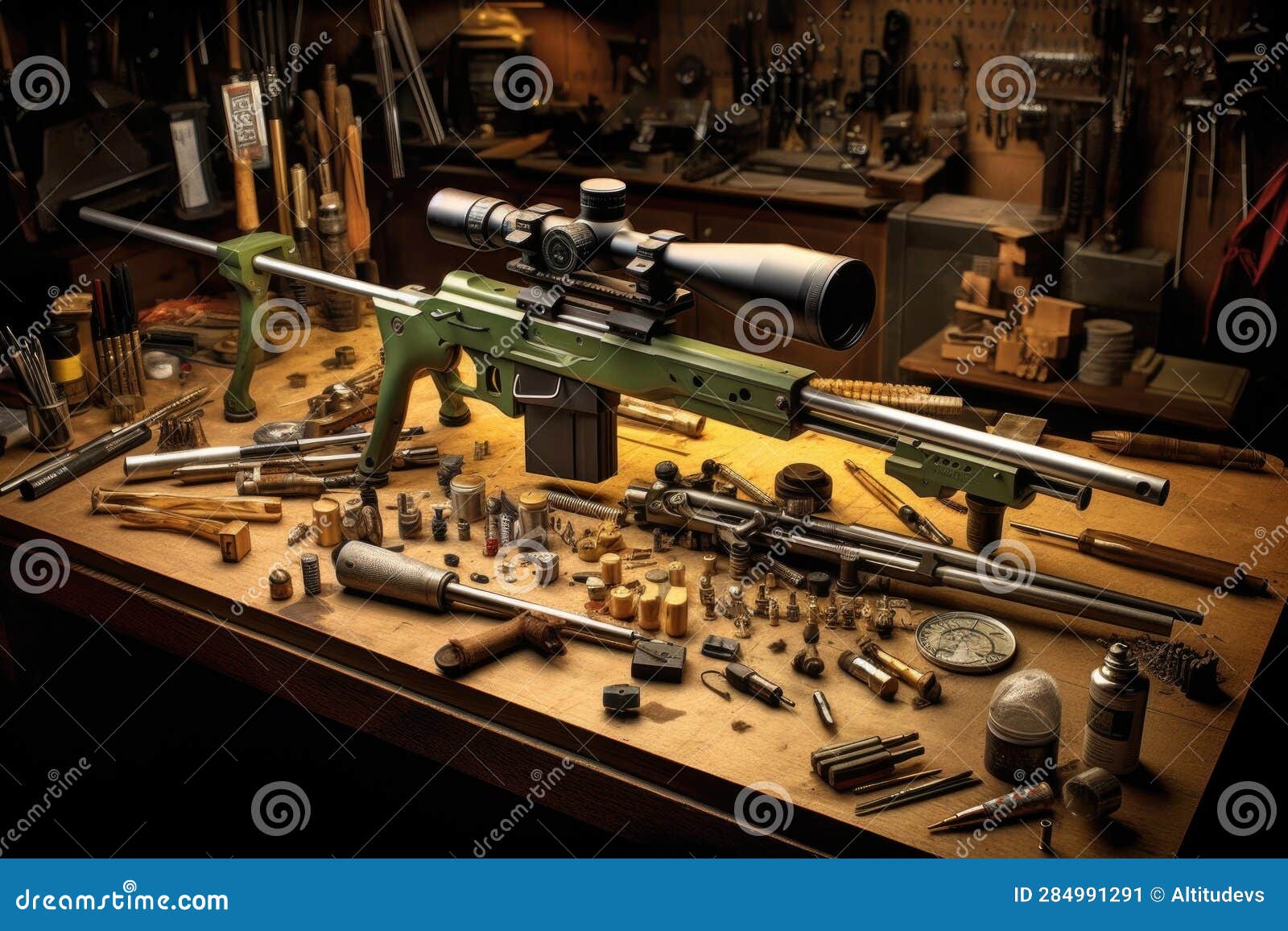 Precision Measuring Instruments for Gunsmithing Stock Illustration ...