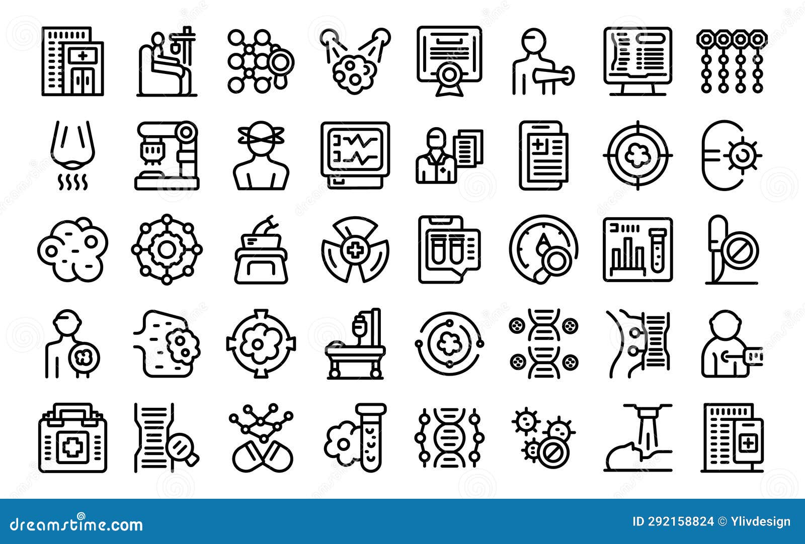 Precision Medicine Icons Set Outline Vector. Medicine Science Stock ...