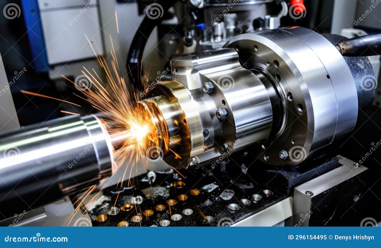 A Precision Metal Cutting Machine in Action Stock Illustration ...