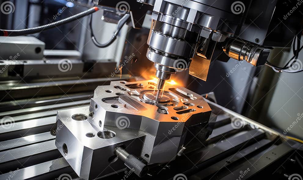 A Precision Metal Cutting Machine at Work Stock Illustration ...
