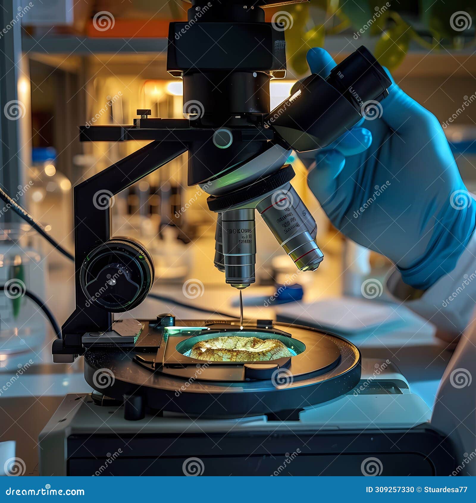 Precision Microscopy at Work AI Generative Stock Photo - Image of ...