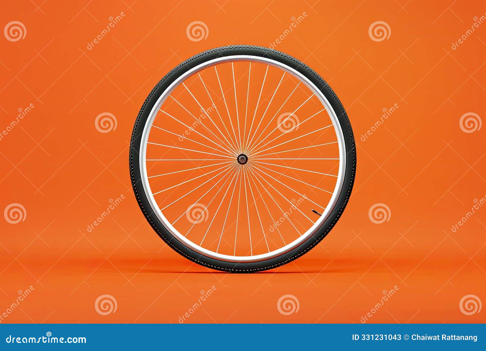 Precision in Motion - Dynamic Bicycle Wheel Abstract Art Against Solid ...