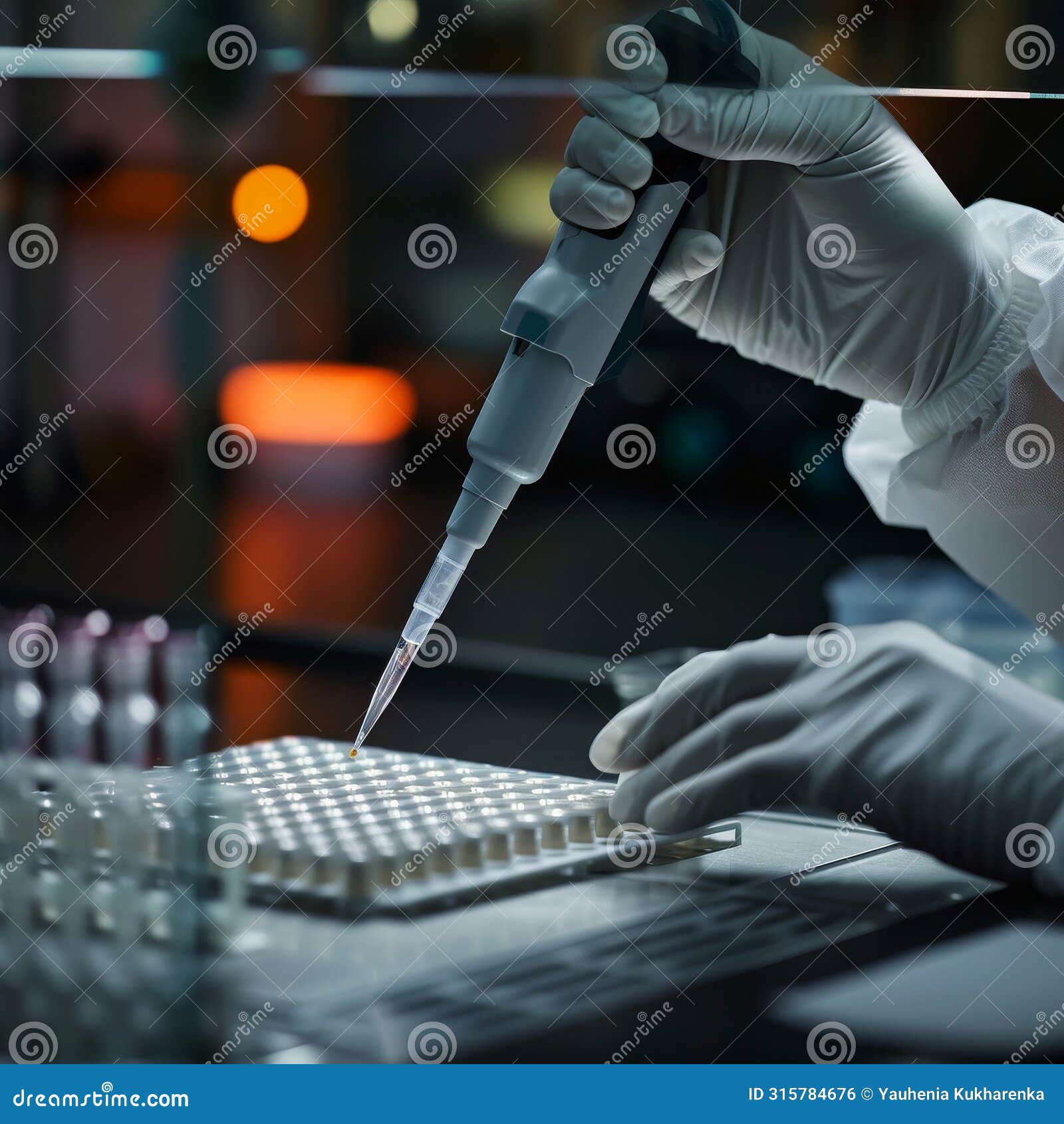 Precision Pipette Dispensing in Sterile Environment Stock Illustration ...