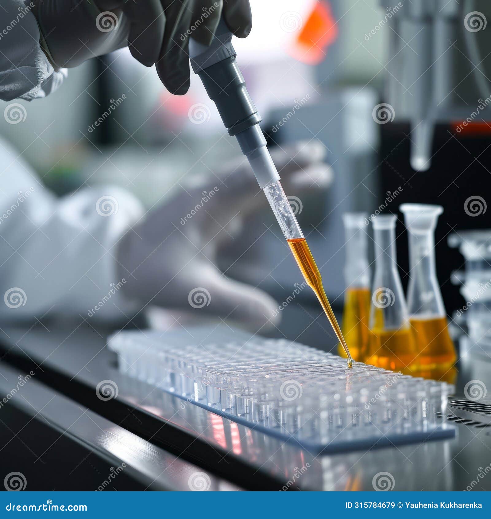 Precision Pipette Dispensing in Sterile Environment Stock Illustration ...