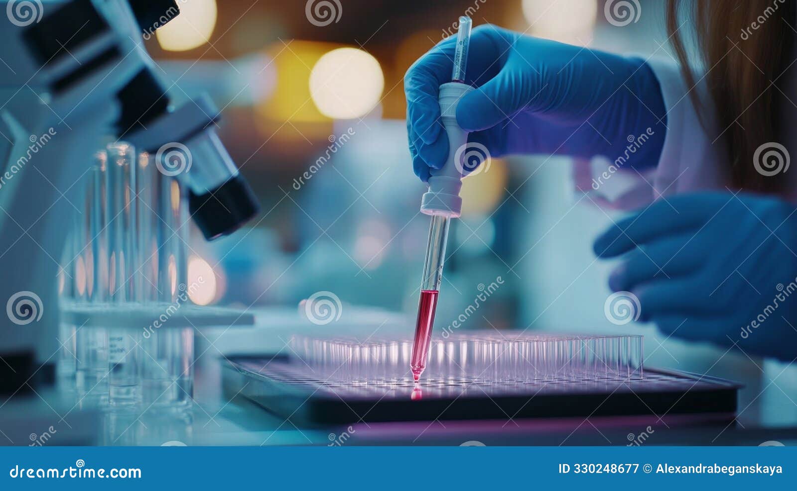 Precision Pipetting in Modern Laboratory Setting Stock Illustration ...
