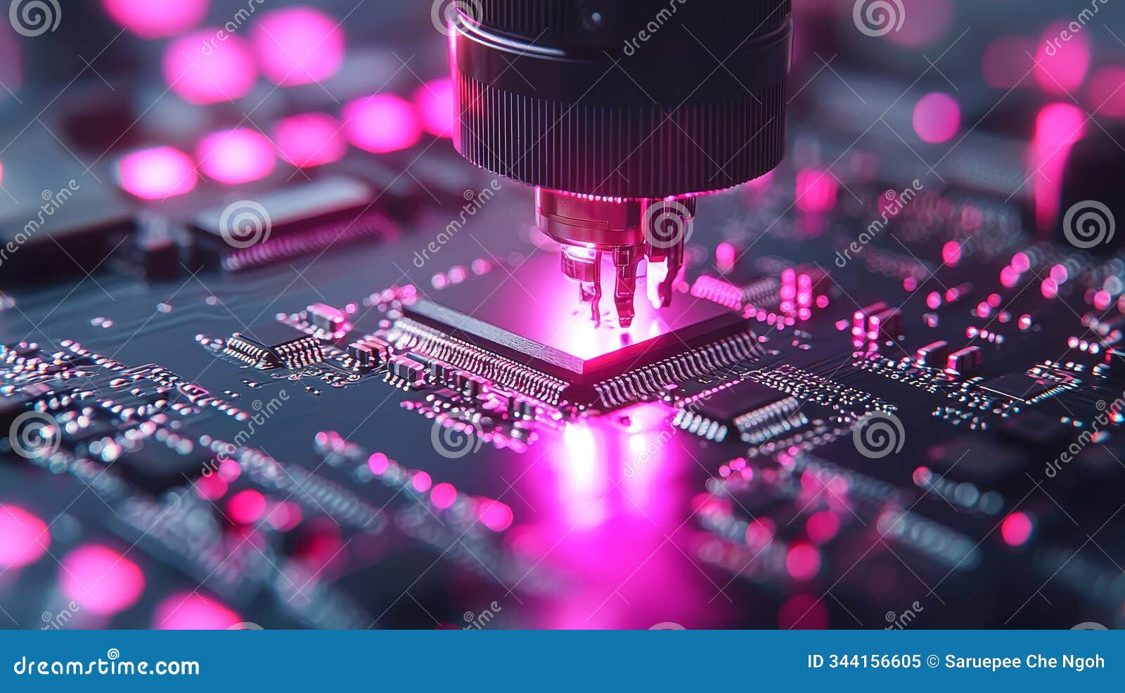 Precision Placement of Components on Circuit Board Stock Illustration ...