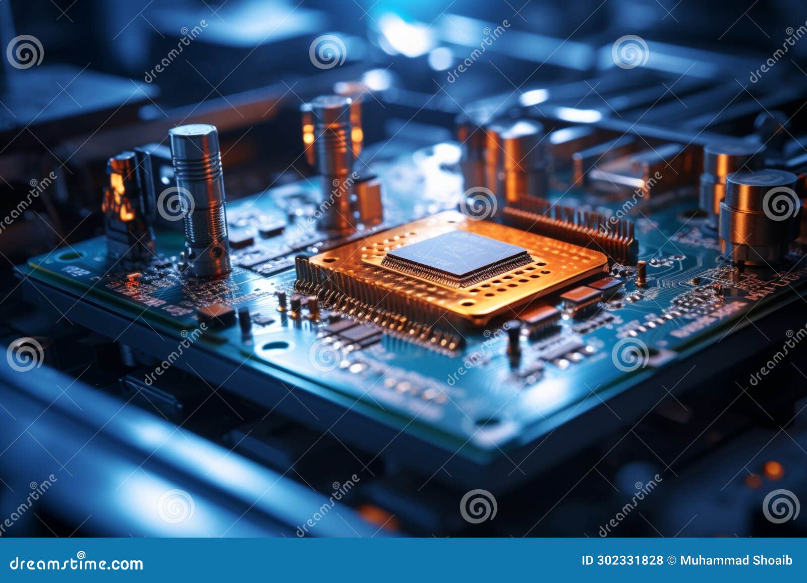 Precision Production Microelectronics Chip Factory, Workspace, Robot ...