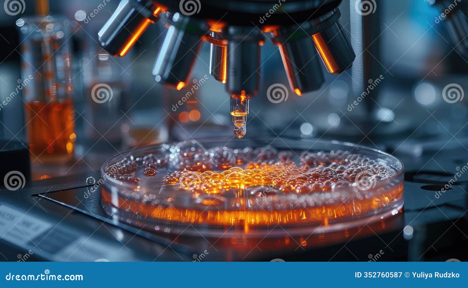 Precision Research: Microscope Examining Specimen in Modern Lab - a ...