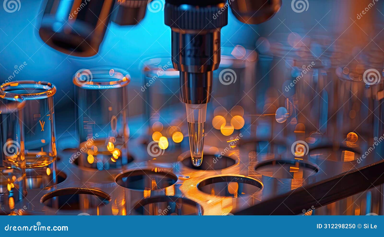 Precision Science: Pipette Dropping Sample into Test Tube in Closeup ...