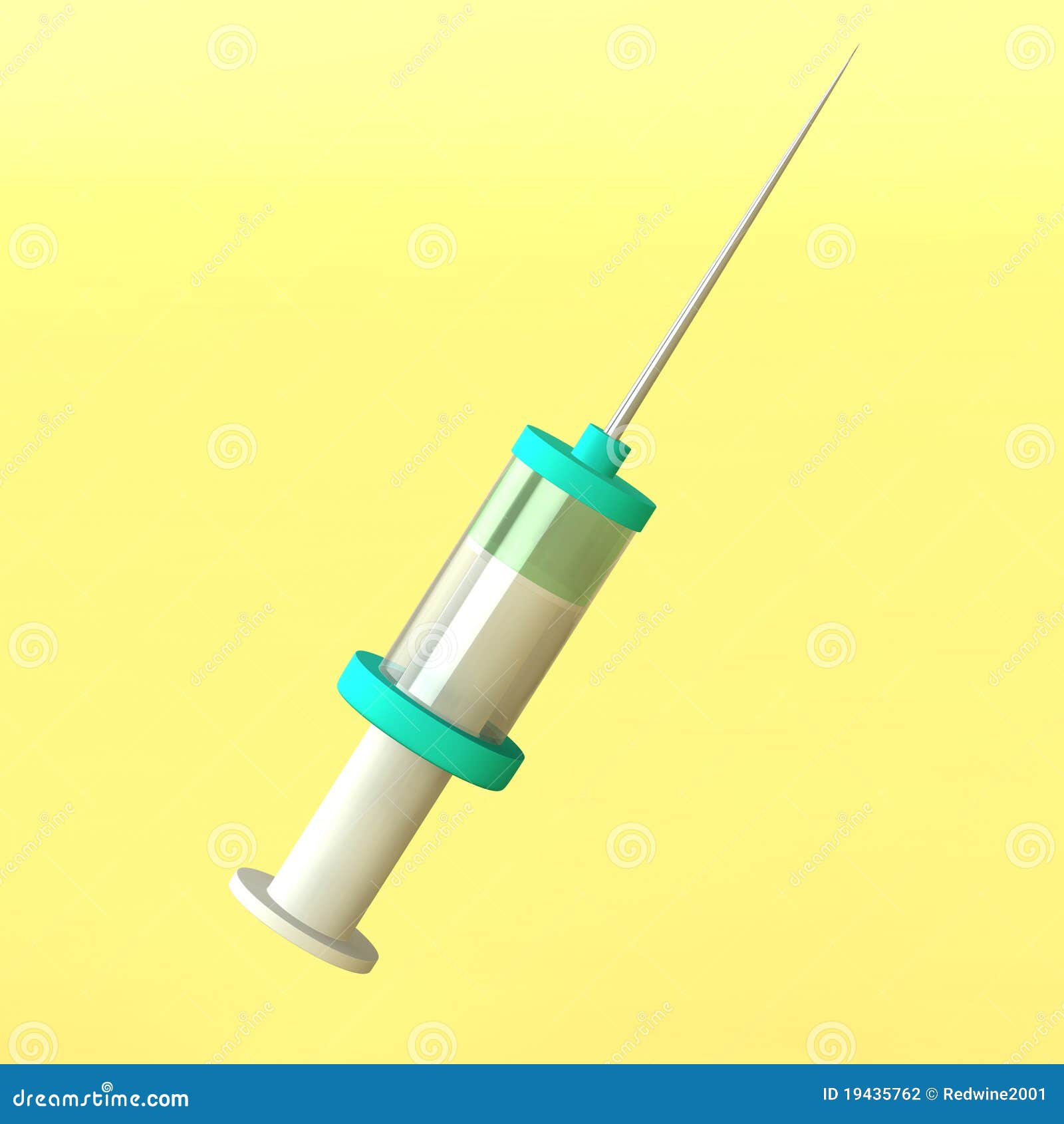 Precision Syringe Isolated on Yellow Background Stock Illustration ...