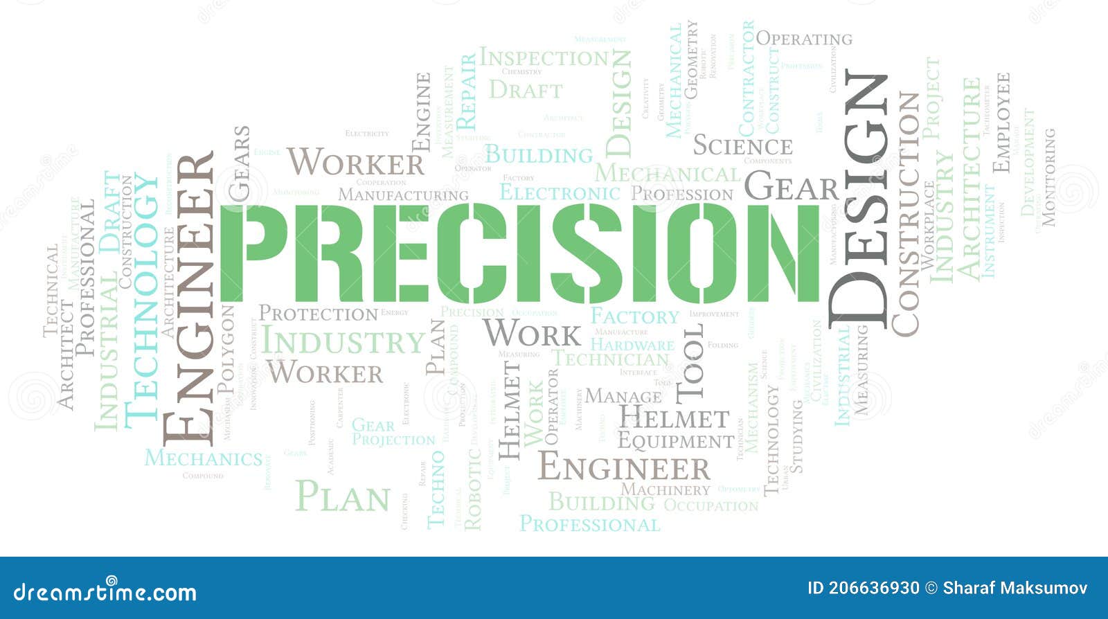 Precision Typography Word Cloud Create with the Text only Stock ...
