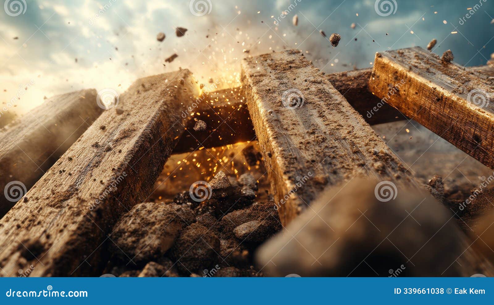 Structural Integrity: Blue Steel And Concrete Architecture. Stock Photo ...