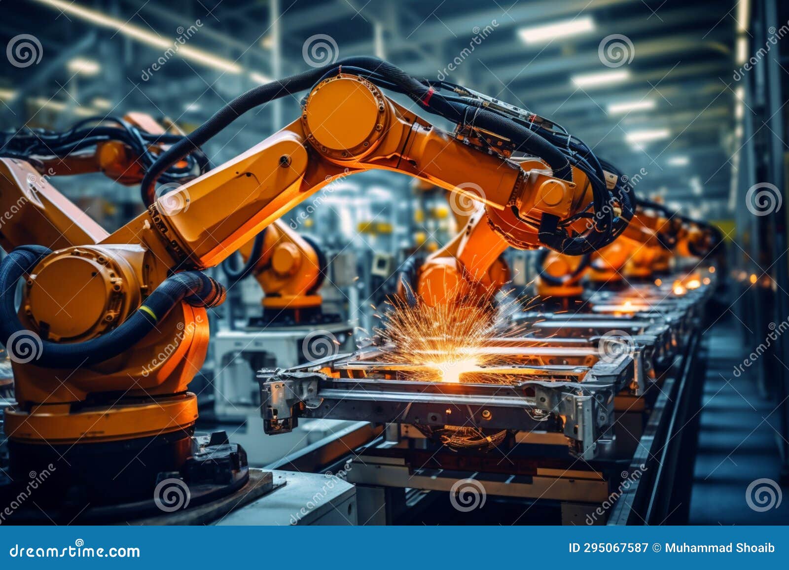 Precision Welding with a Robotic Arm in an Assembly Line Manufacturing ...