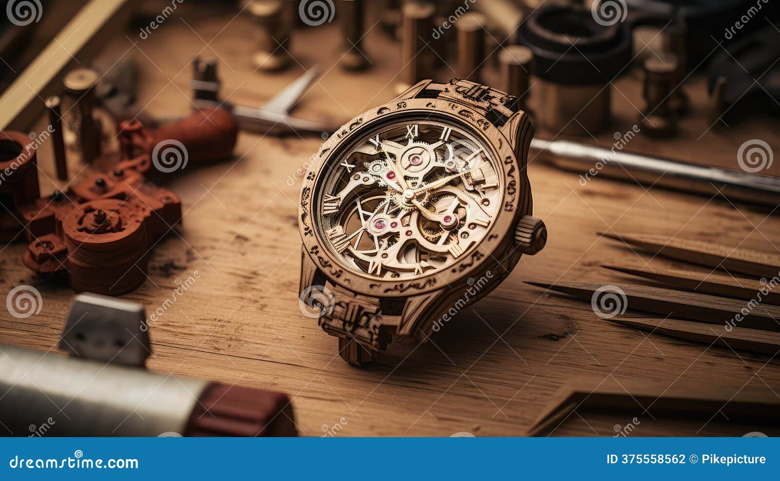 Watchmaker's Workshop. Disassembled Clockwork. Photorealistic Shot ...