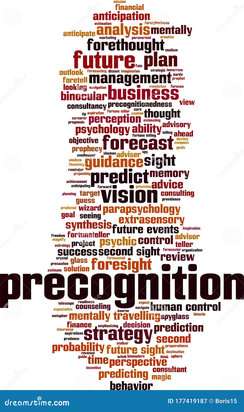 Precognition word cloud stock vector. Illustration of control - 177419187