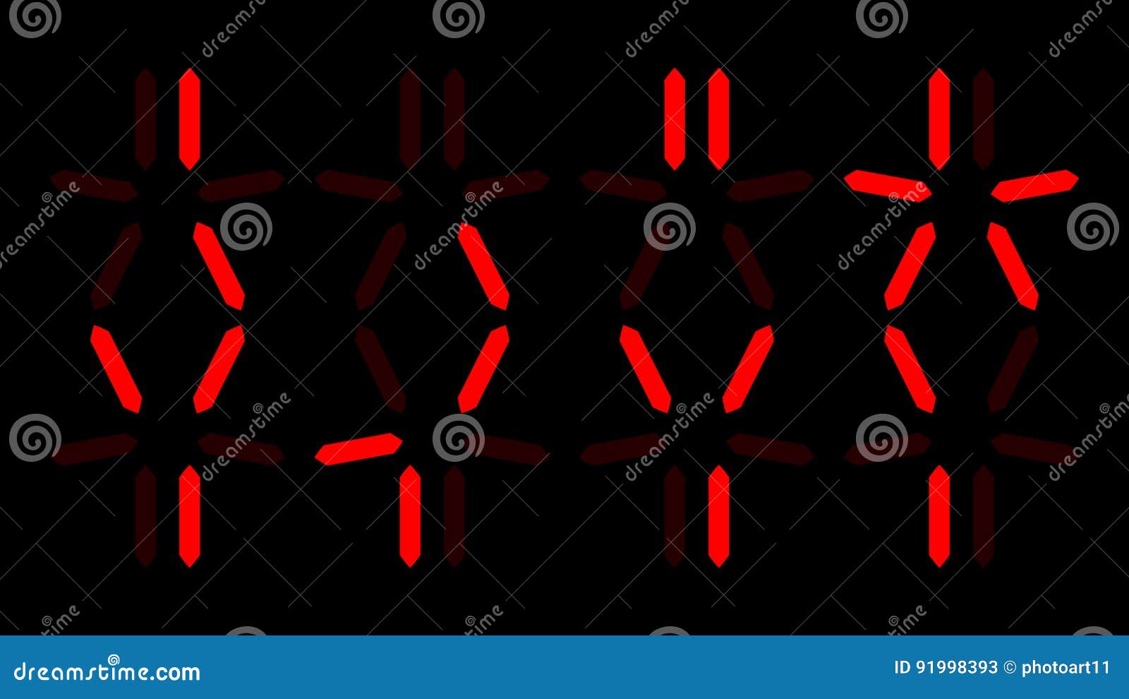 Predator Countdown, Digital Clock and Alien Numbers Stock Illustration ...