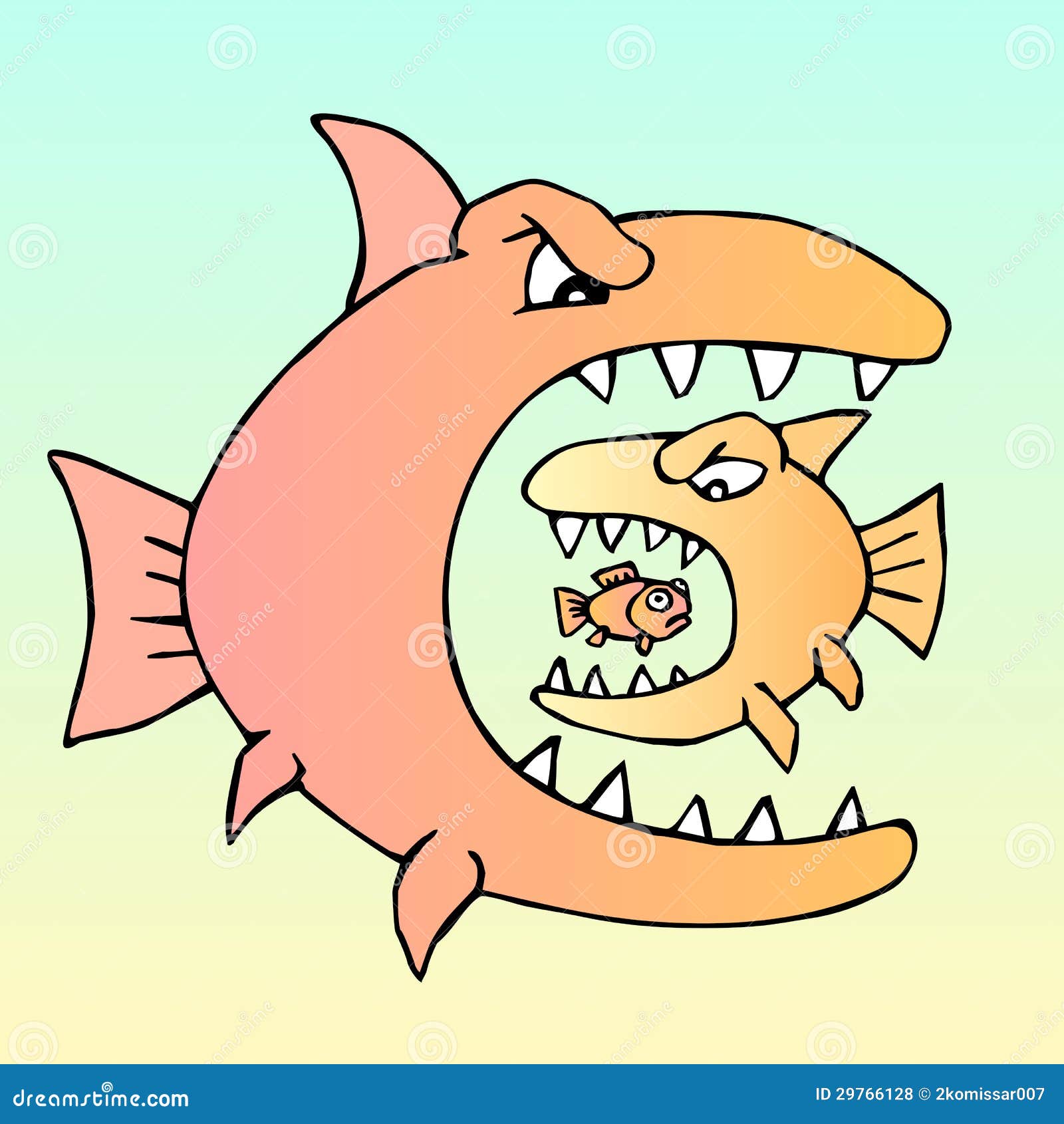 Evil Koi Fish Outline