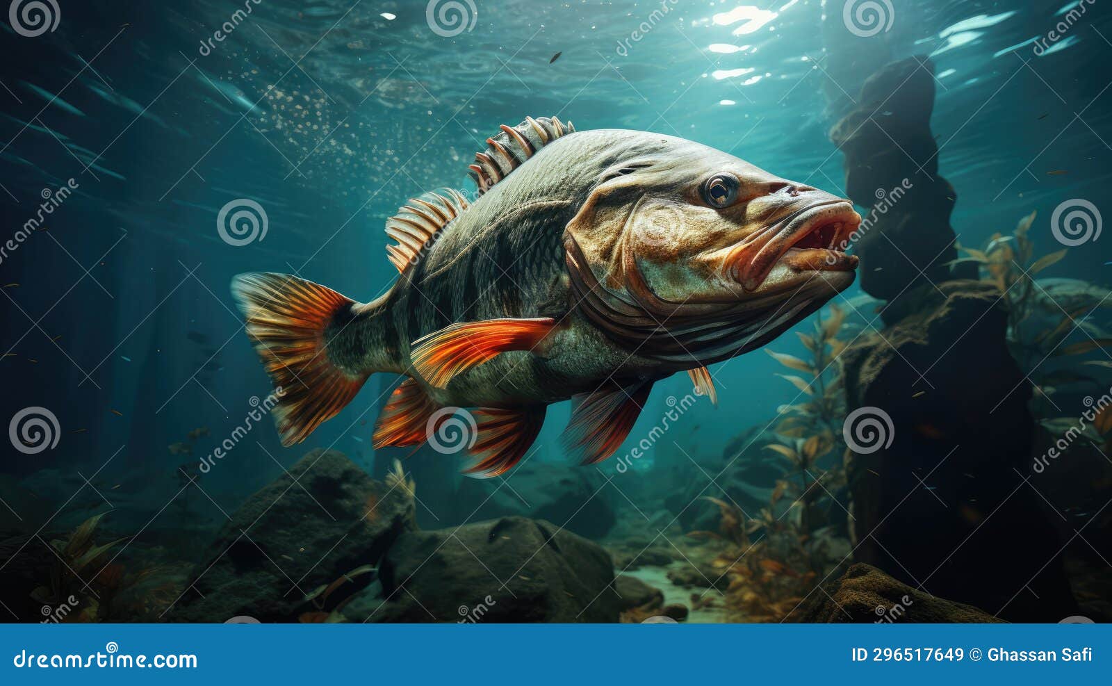 A Predator Fish Waiting for Its Prey Stock Illustration - Illustration ...