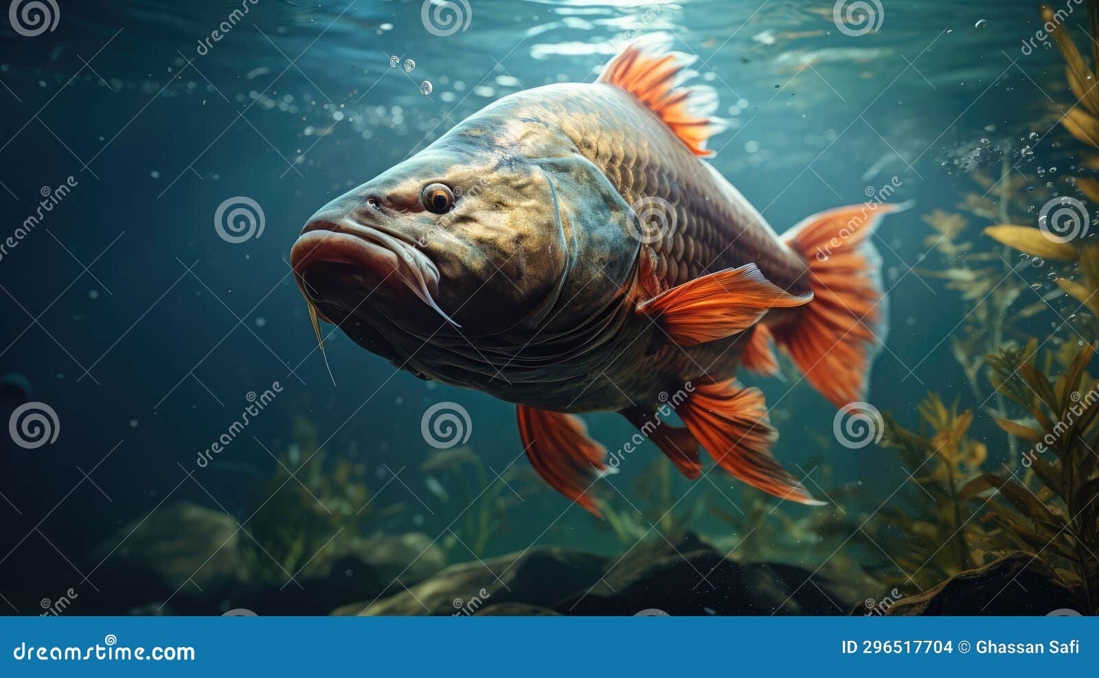 A Predator Fish Waiting for Its Prey Stock Illustration - Illustration ...