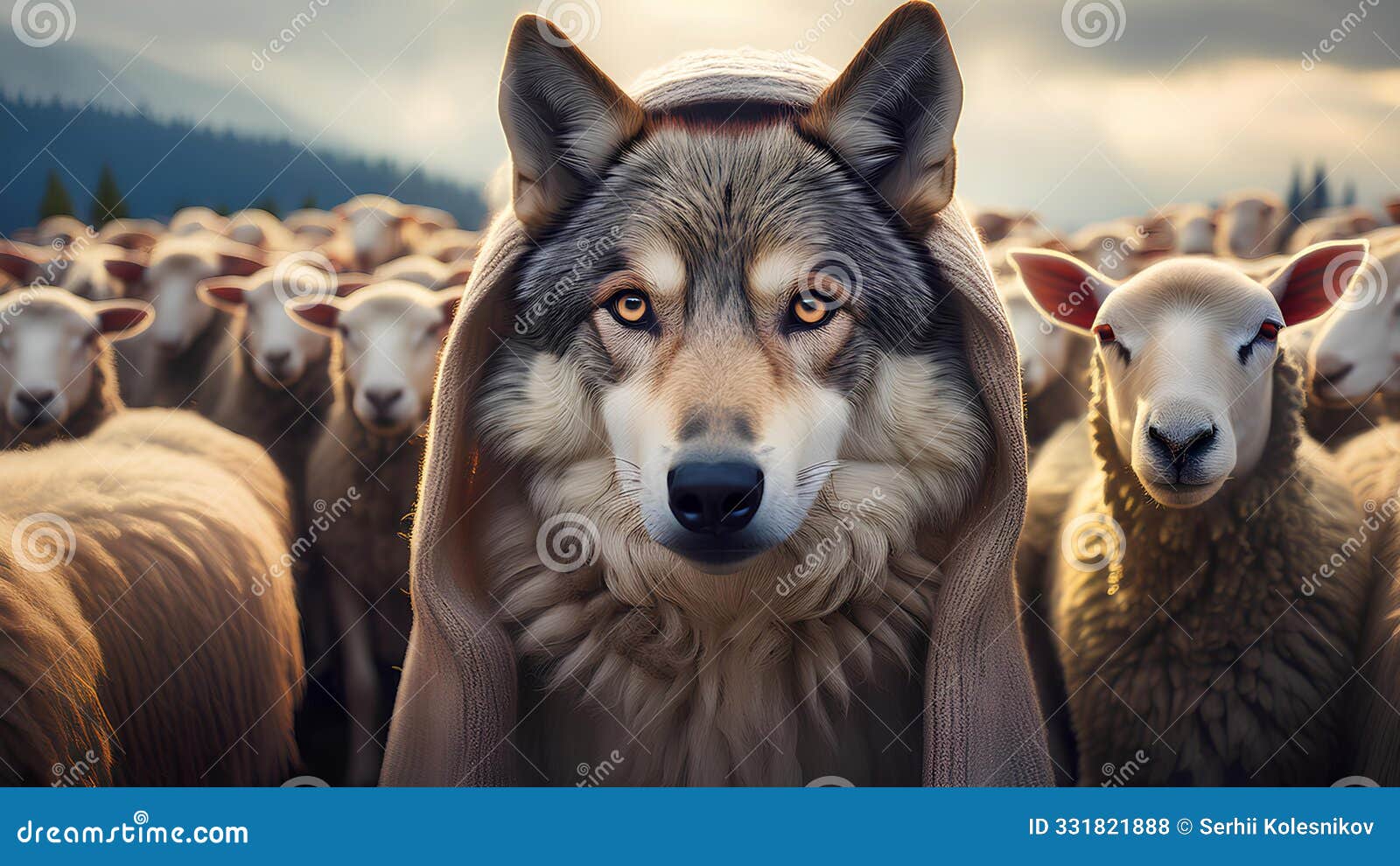 A Predator among Sheep. a Wolf in Sheep S Clothing, a Wolf among a ...