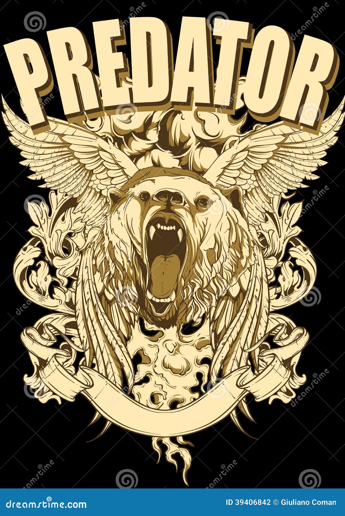 Predator stock vector. Illustration of fang, head, life - 39406842