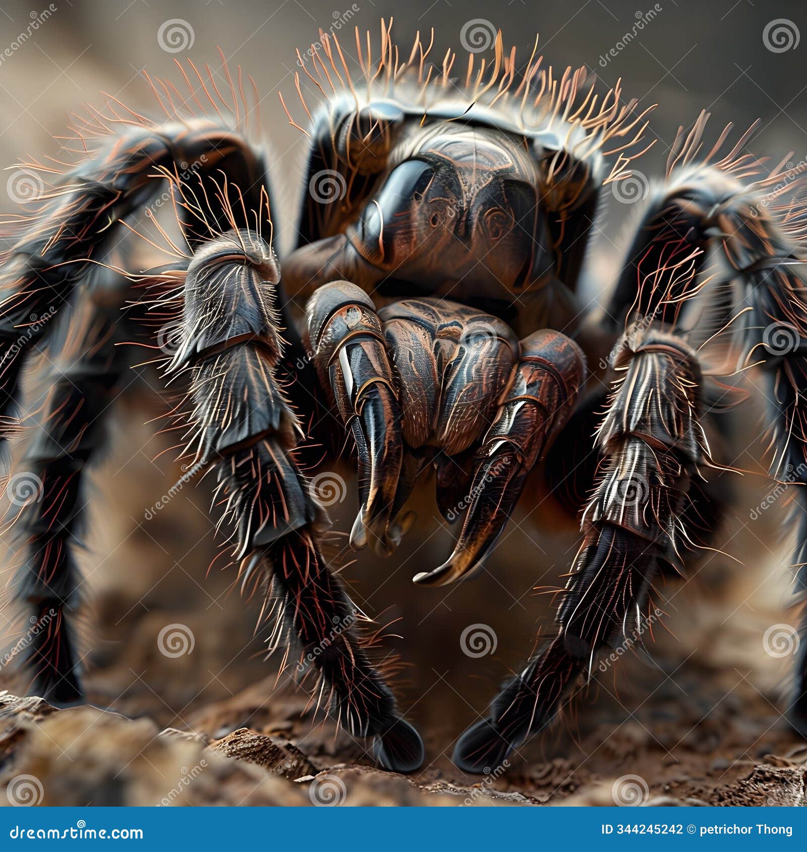 Predator Unleashed a Tarantula in Attack Mode Stock Illustration - Illustration of fearsome ...