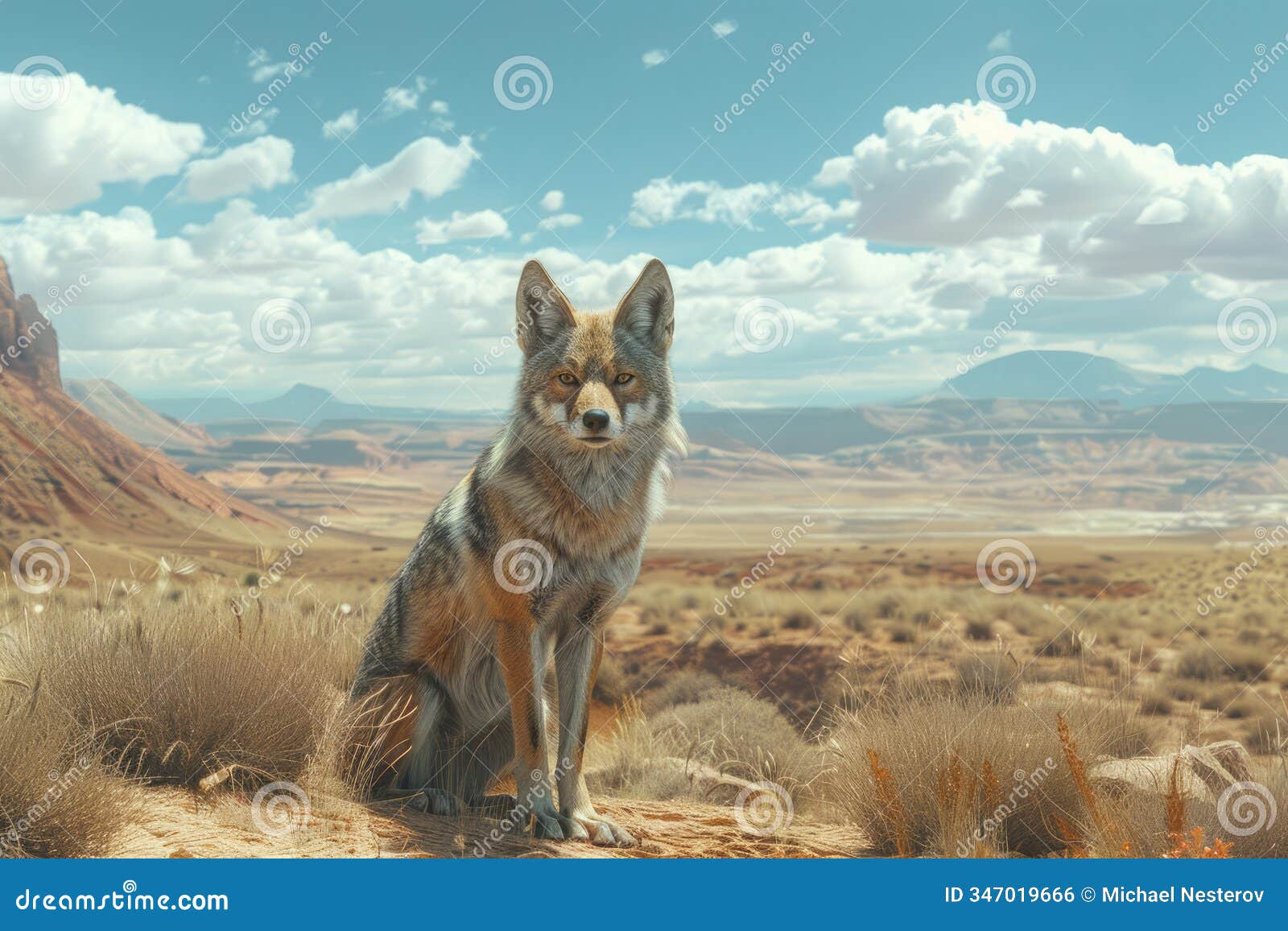 Predator Wild Coyote in the Desert Stock Photo - Image of animals, howl ...