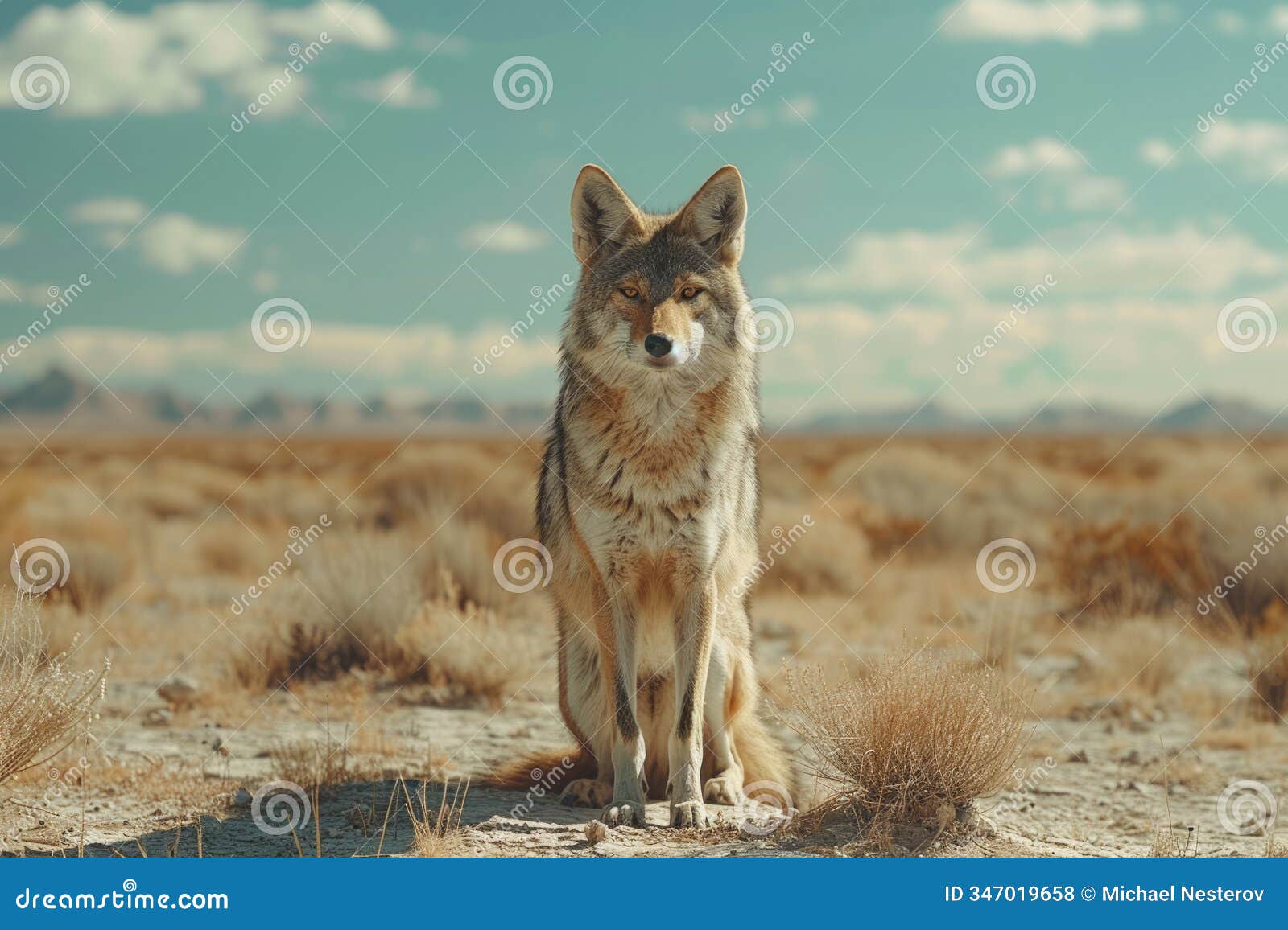 Predator Wild Coyote in the Desert Stock Photo - Image of howl, mammal ...