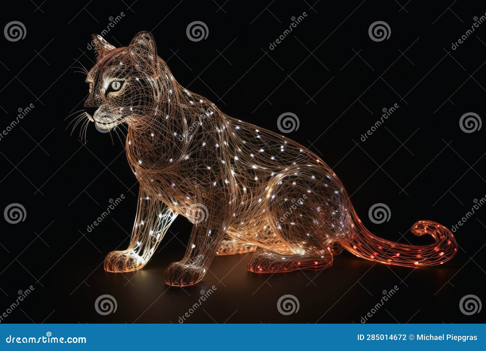 A Predatory Cat Made Entirely Of Light Created With Generative AI ...
