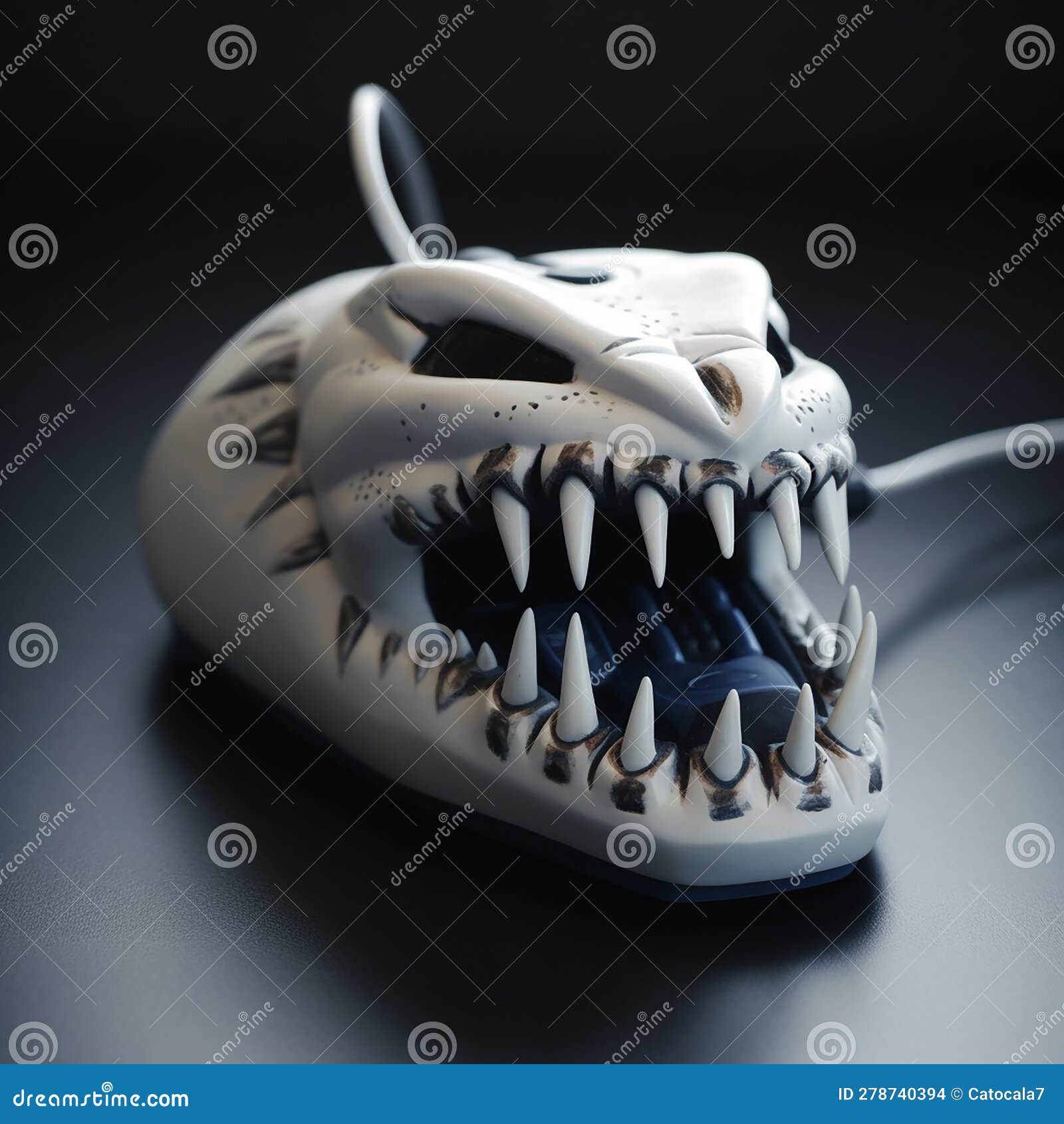 Predatory Computer Mouse, in the Form of a Scary Skull with Fangs ...