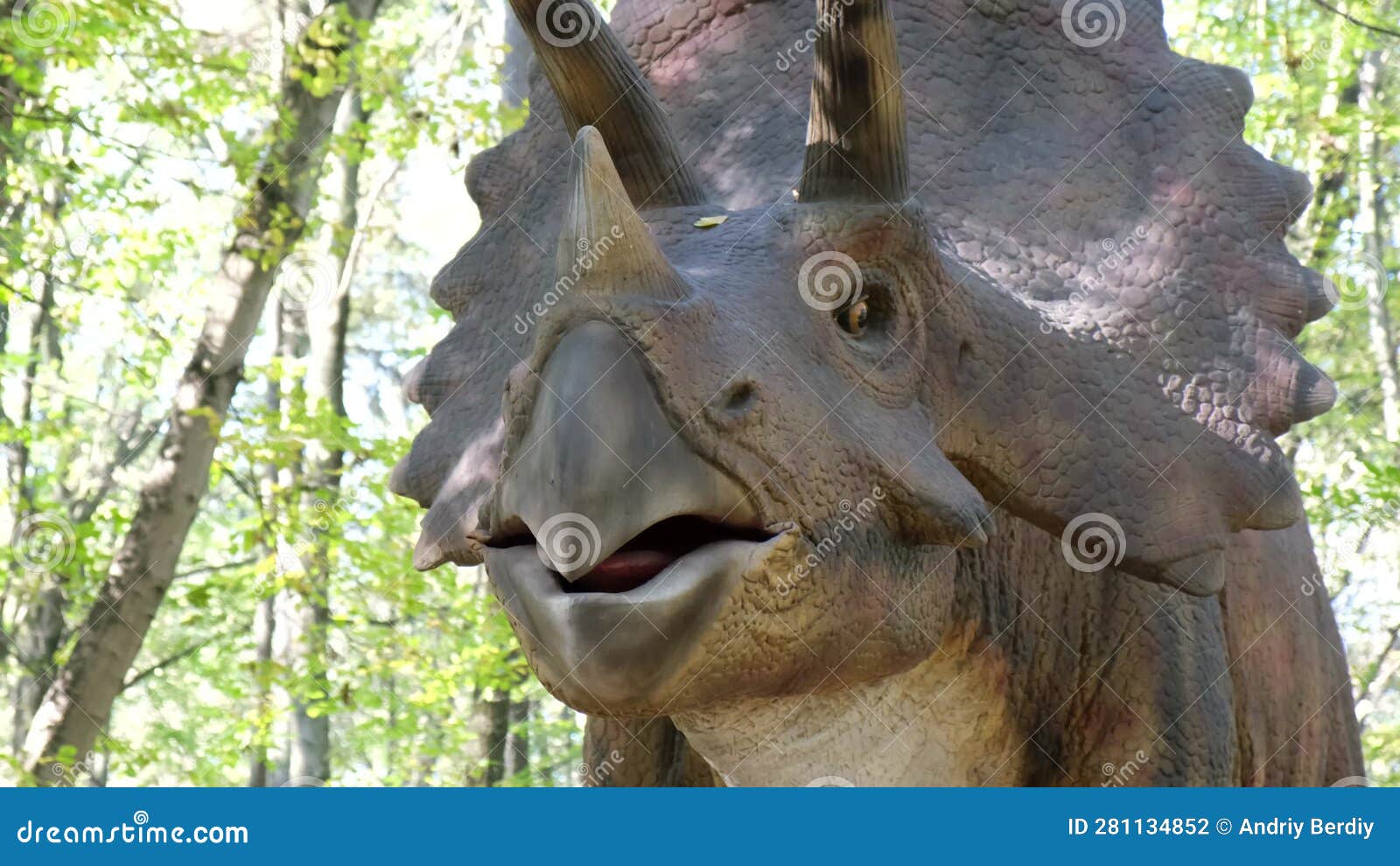 Predatory Dinosaurs. a Model of a Horned Dinosaur that Hunts in the ...