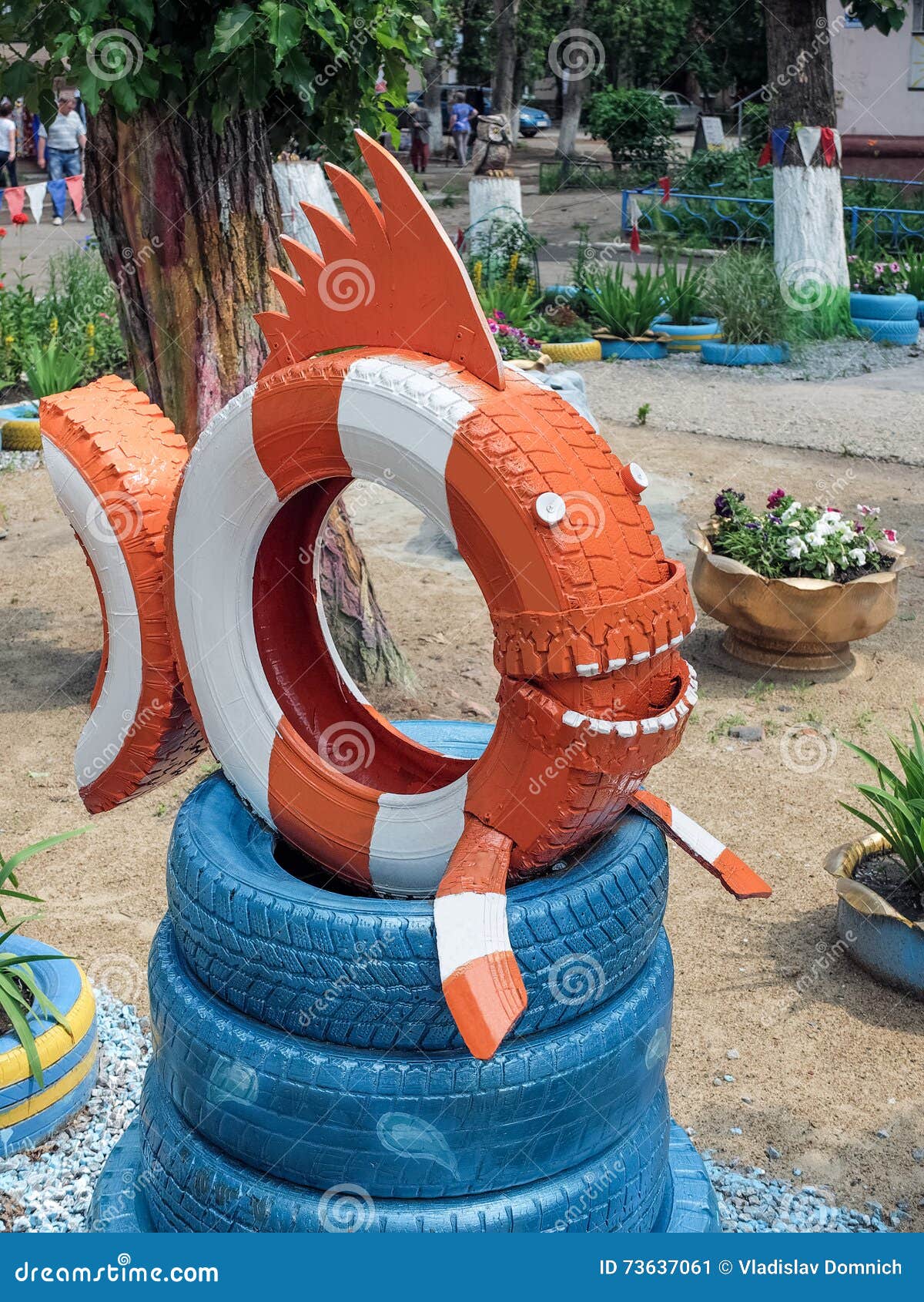 Predatory Fish Made of Tires Stock Image - Image of park, piranha: 73637061