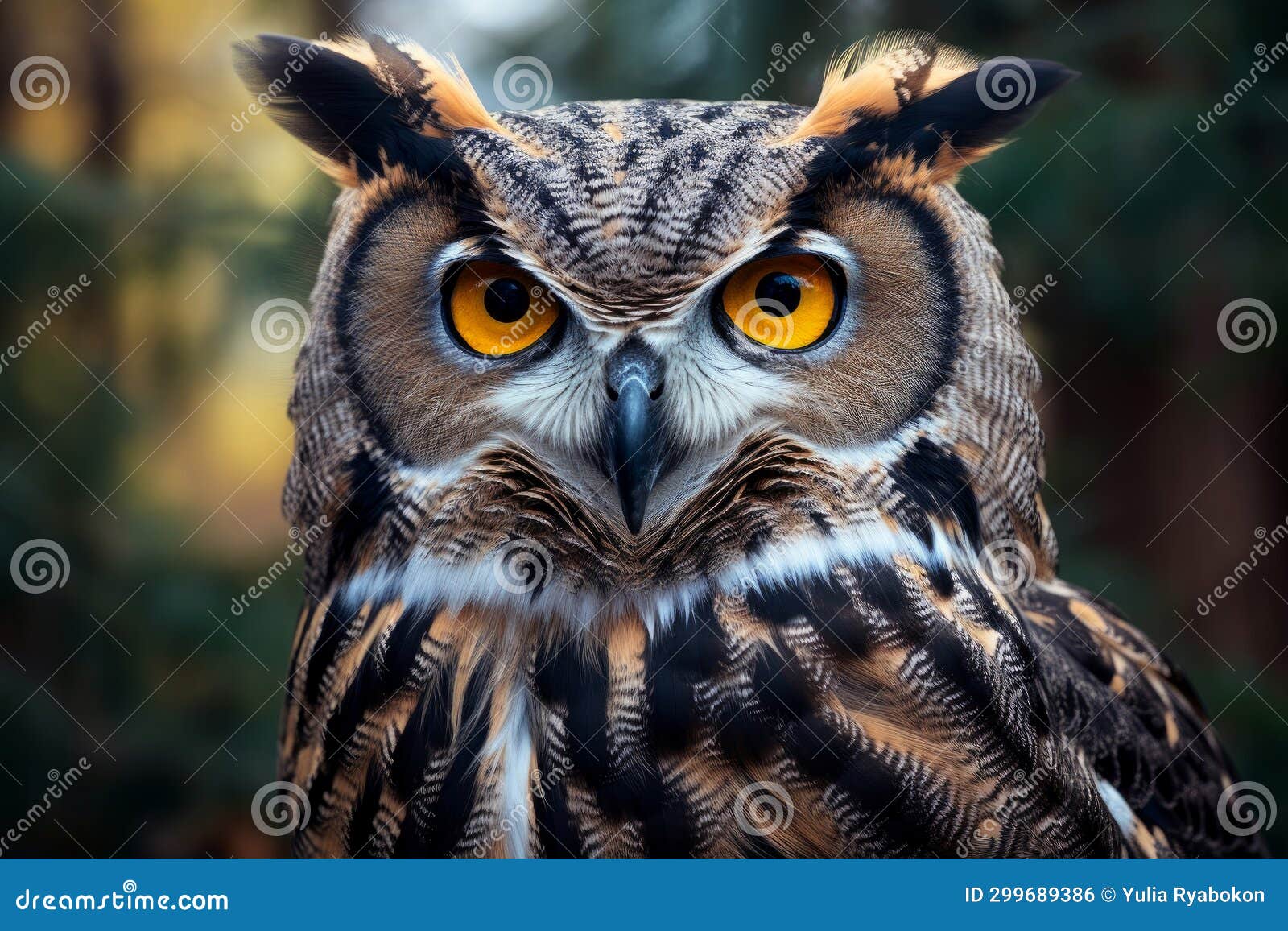 Predatory Great Horned Owl Bird. Generate Ai Stock Photo - Image of ...