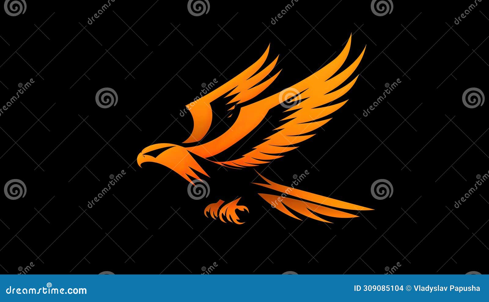 A Predatory Hawk Swooping Down from the Sky Stock Illustration ...