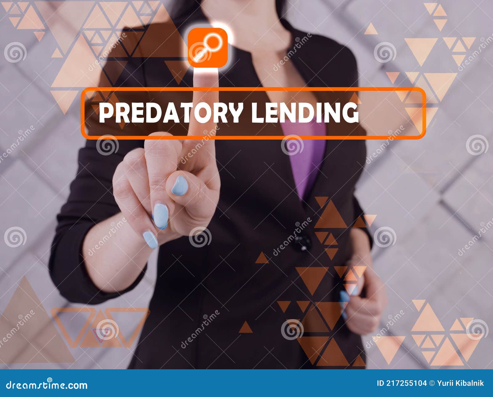 PREDATORY LENDING Phrase on the Screen. Marketing Expert Use Cell ...