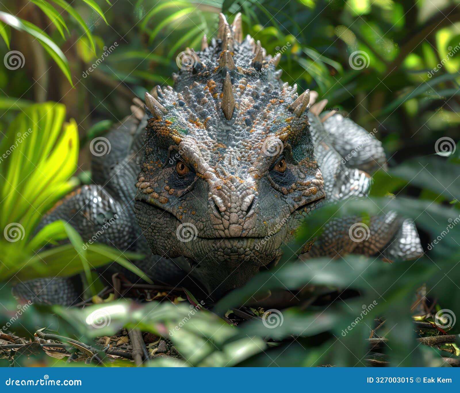 A Predatory Lizard Lurks in the Dense Jungle, Its Sharp Teeth and Claws ...